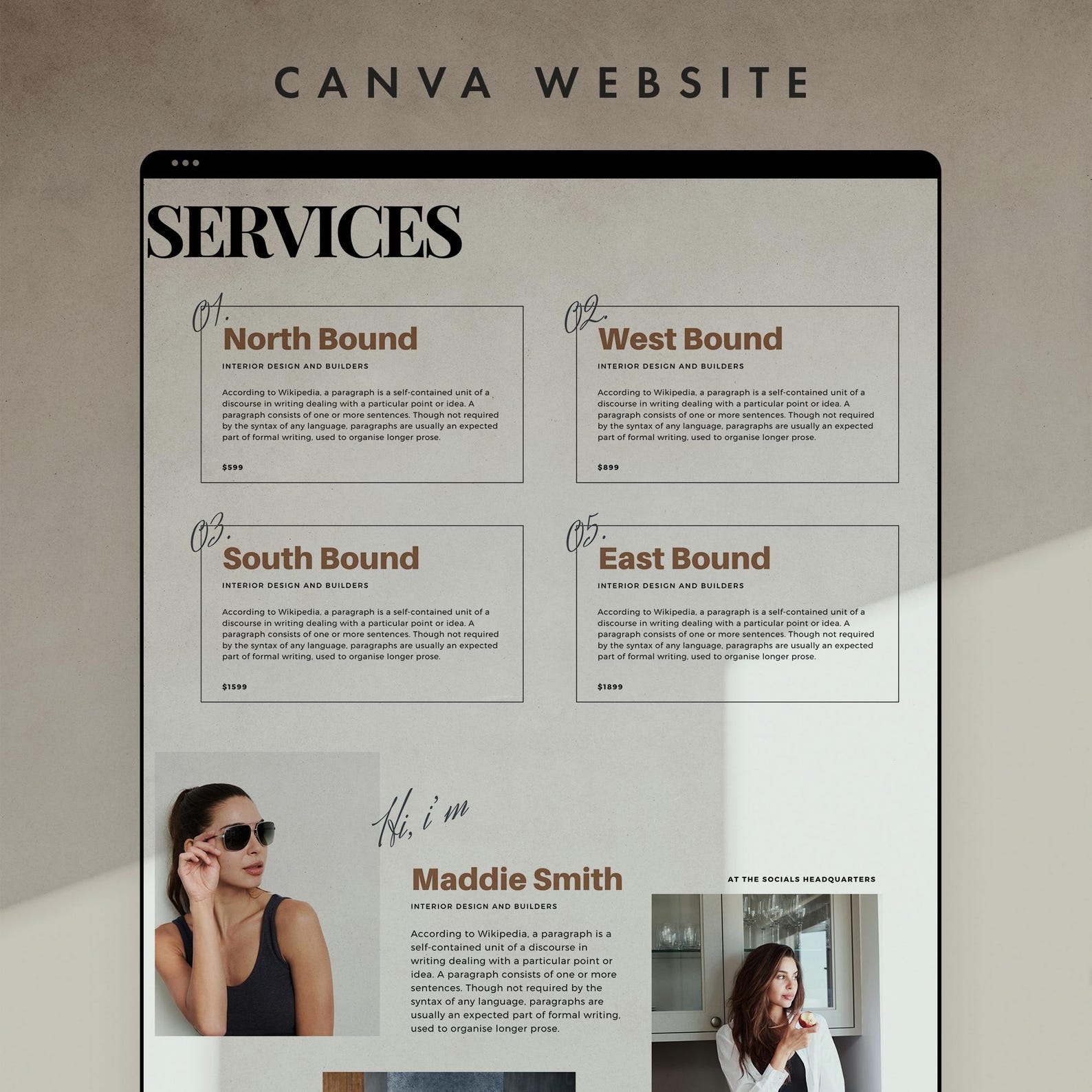 Customizable Canva Website Template for Social Media Managers Virtual ...