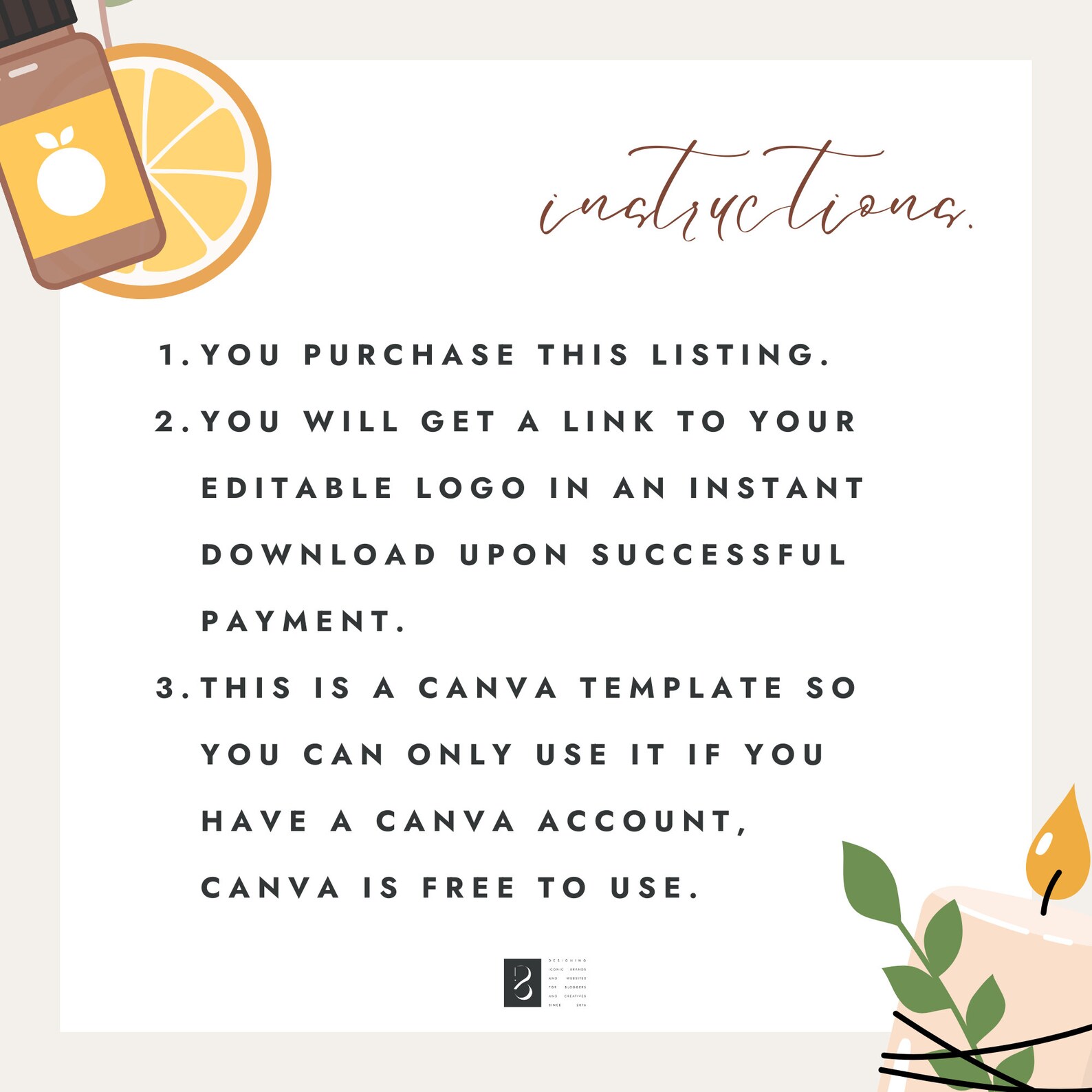 Premade Editable Canva Logo Design Holistic Logo. Instant - Etsy