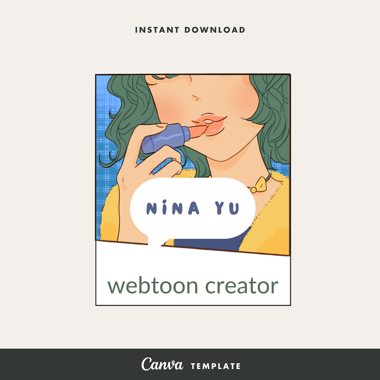 Editable Canva Logo Template Diy for Manga Webtoon Comic Creator Manhua ...