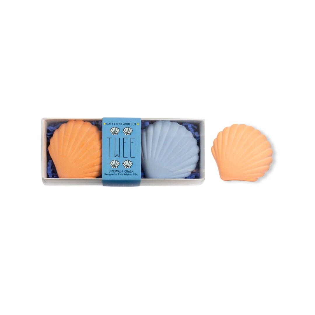TWEE Sally's Seashell Handmade Sidewalk Chalk Orange Blue Spring Summer ...