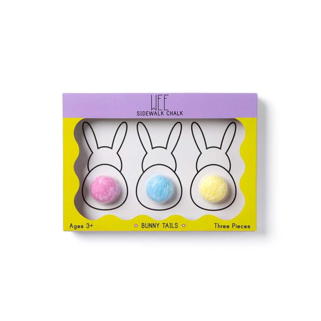 Wee Bunny Tails Sidewalk Chalk Cute Pink Blue Peep Tiny Small Present ...
