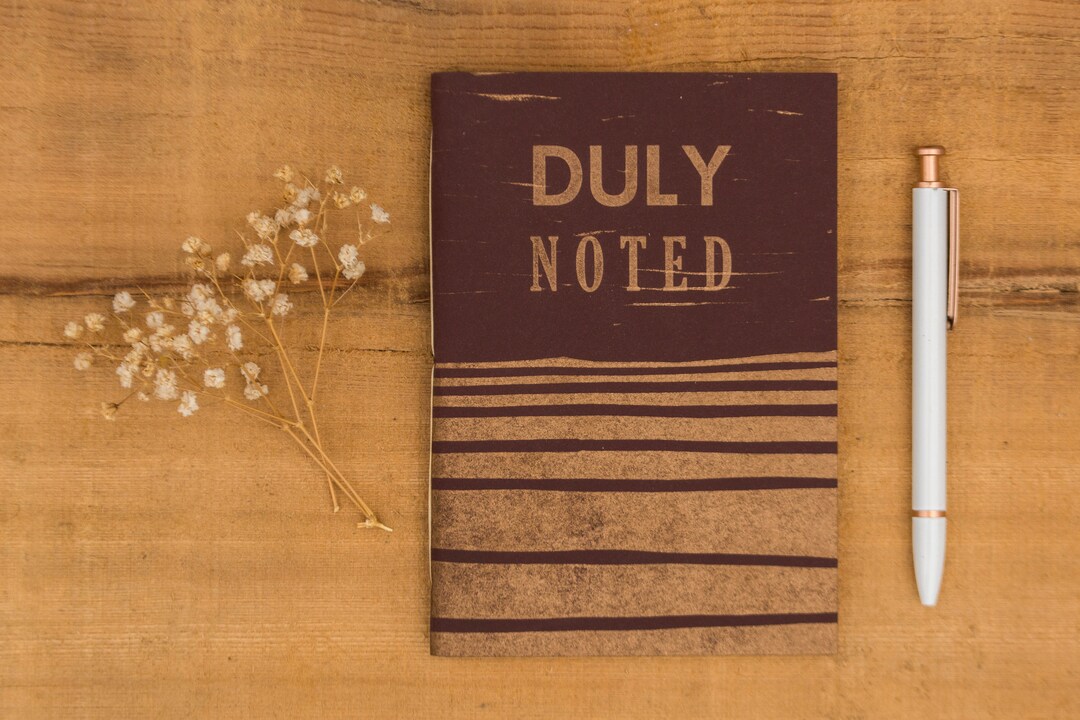 Duly Noted, Large Notebook Handbound Letterpress Book - Etsy