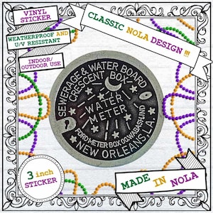 New Orleans Water Meter VINYL STICKER - Waterproof, Weatherproof, U/V ...