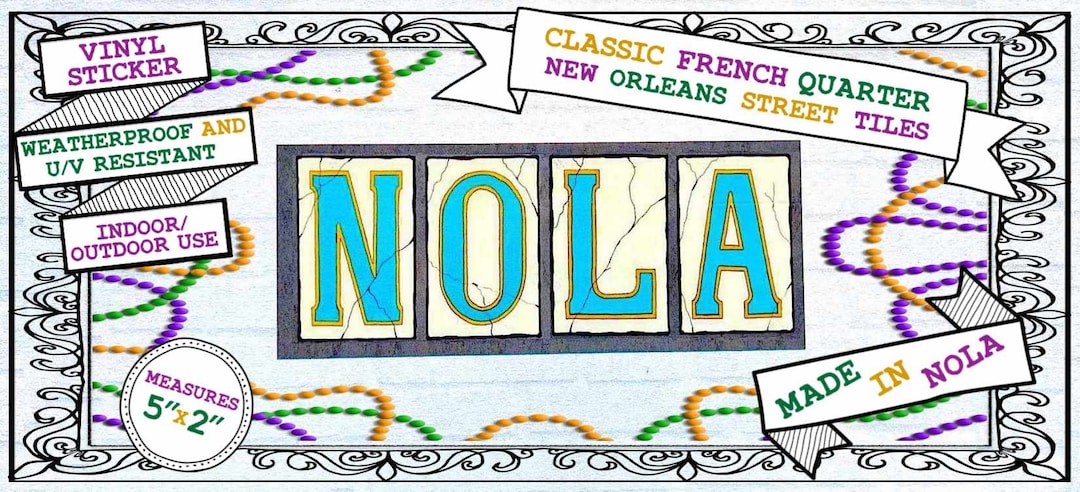 NOLA Street Tile VINYL Sticker Classic New Orleans Waterproof ...