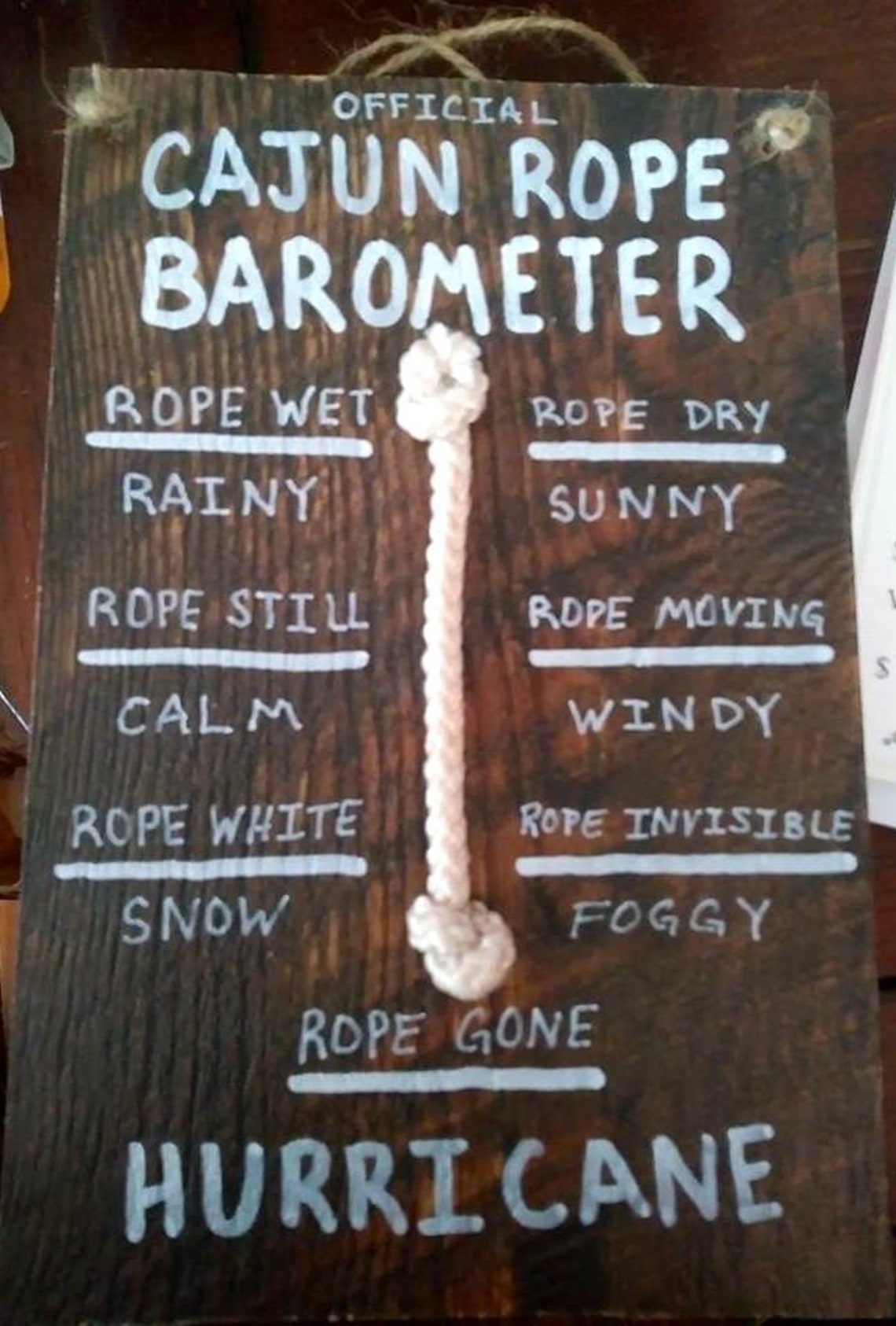 Official Cajun Rope Barometer **FREE SHIPPING** - Etsy