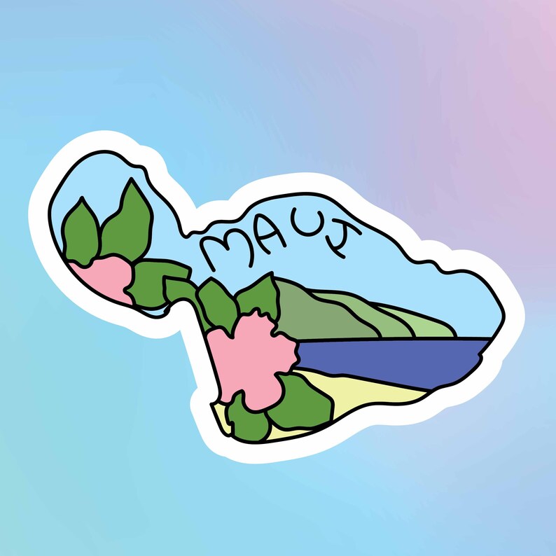 Hawaiian Islands Sticker Pack Maui Vinyl Sticker Big Island - Etsy