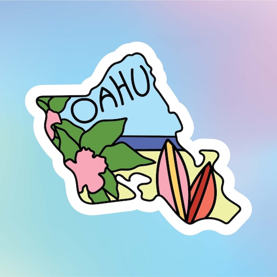 Hawaii Sticker Oahu Sticker Laptop Decals Mackbook Decal | Etsy