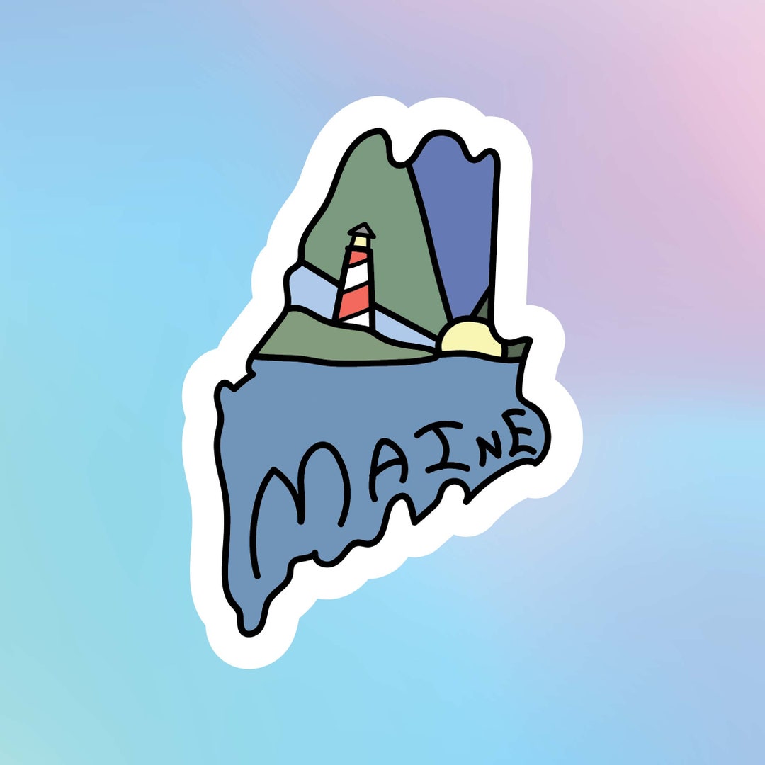 Maine State Sticker, Travel, Laptop Decals, Stickers, MacBook Decal ...