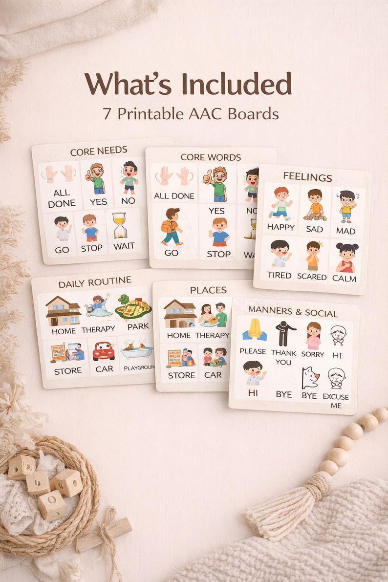 AAC Communication Boards for Non Verbal Children- Autism Visual ...