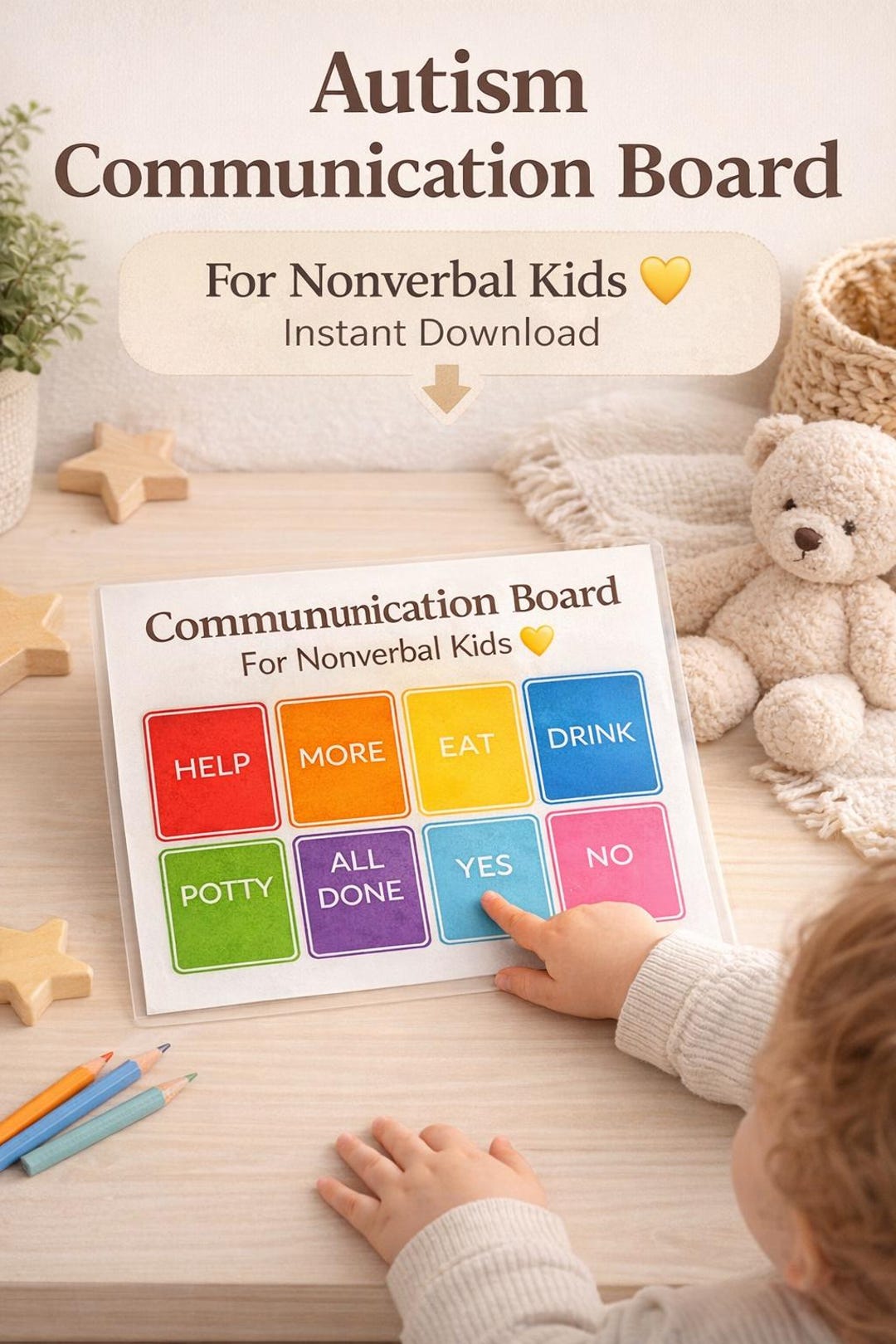 Autism Communication Board for Nonverbal Kids | AAC Visual Schedule ...