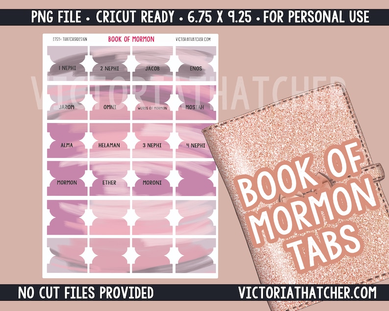 Book of Mormon Tabs Digital Download PNG - Cricut Ready - Etsy