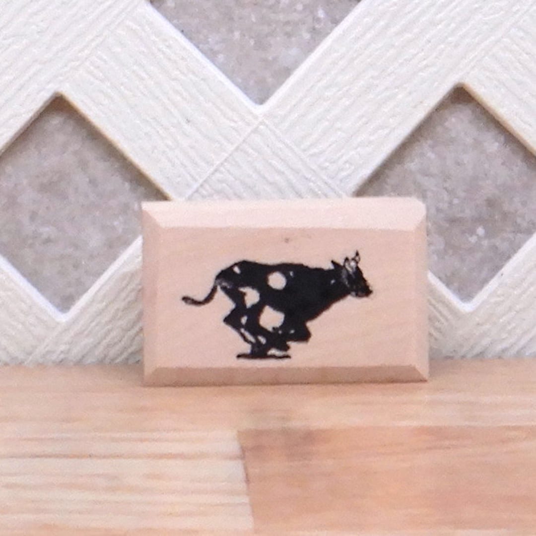 Rubber Stamp Wood Mounted Steer Cow Card Making Stamp - Etsy