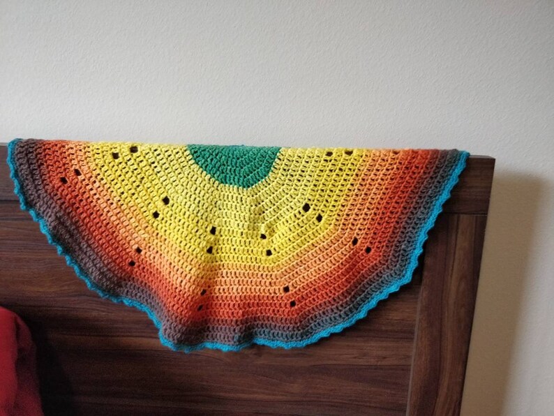 Sunburst Mandala Crochet Blanket Sunset Decorative Circular Doily or ...