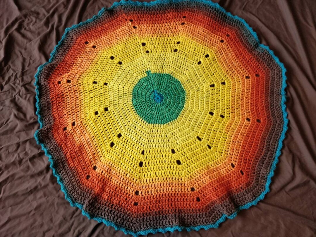 Sunburst Mandala Crochet Blanket Sunset Decorative Circular Doily or ...