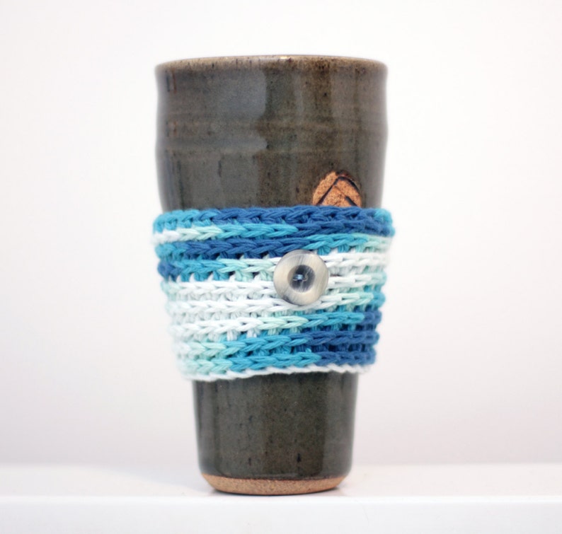 Cotton Coffee Cup Sleeve Reusable Crochet Cup Cozy Cup - Etsy