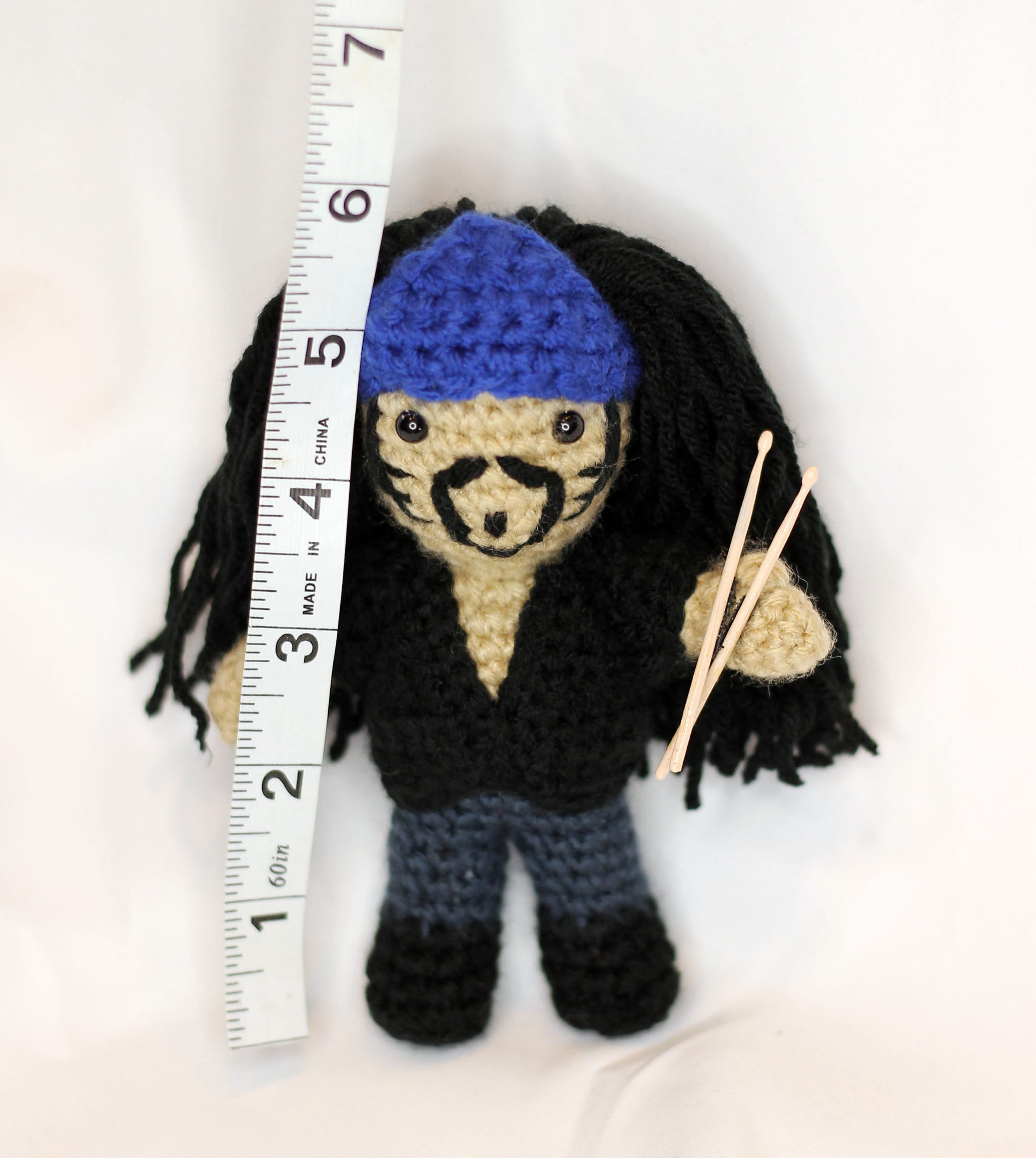 Amigurumi Art Doll Vinnie Paul Pantera Doll Crochet Plush Toy Doll With ...