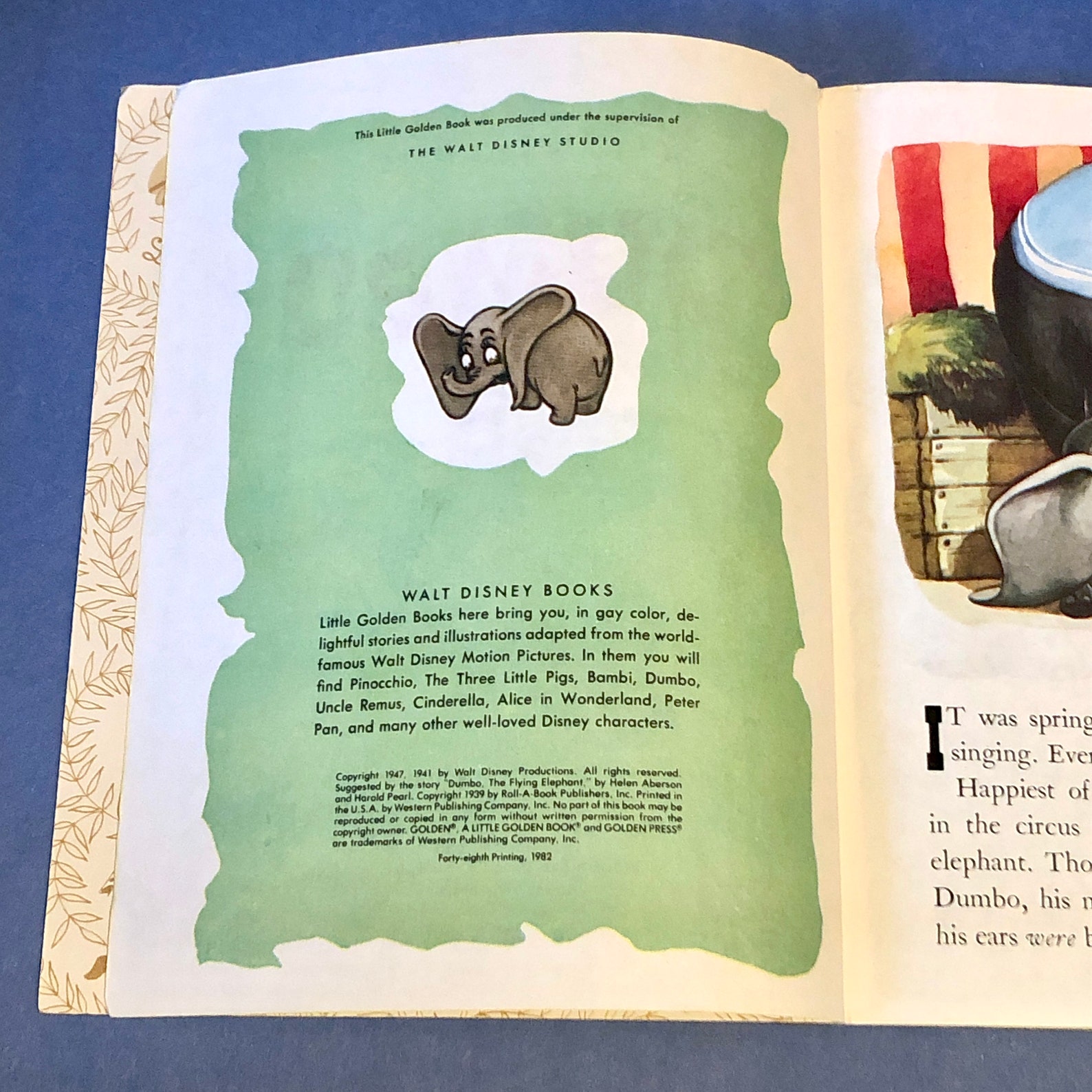 Dumbo Little Golden Book Disney Golden Books Dumbo 104-33 1982 - Etsy