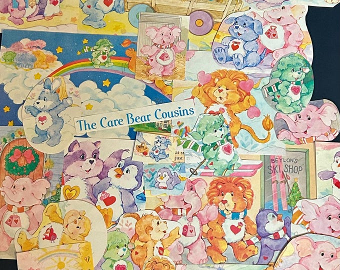 Care Bear Cousins Paper Cutouts Scrap Paper 1980s Cartoon Characters ...