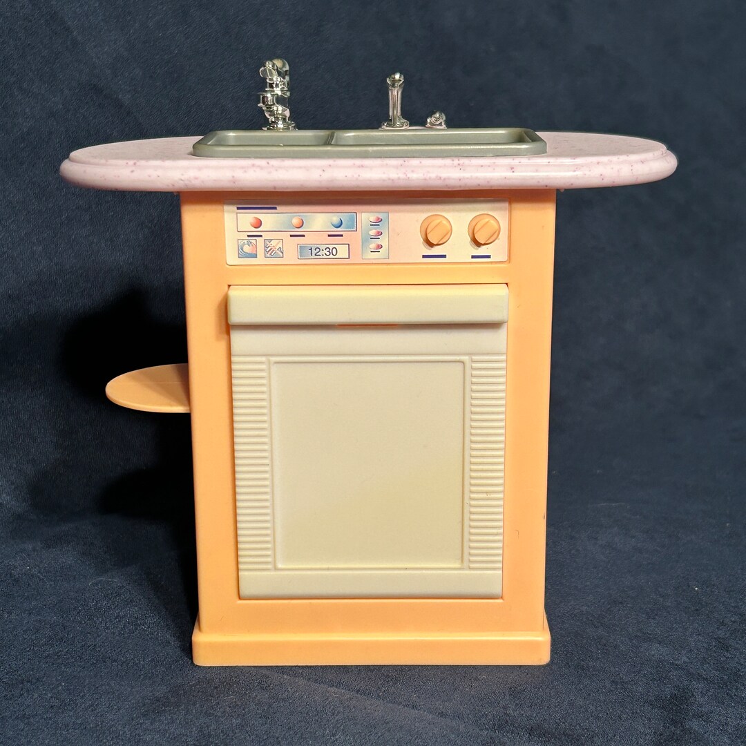 1997 Folding Pretty House Barbie Kitchen, Barbie Sink and Dishwasher ...