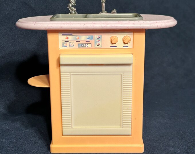 1997 Folding Pretty House Barbie Kitchen, Barbie Sink and Dishwasher ...