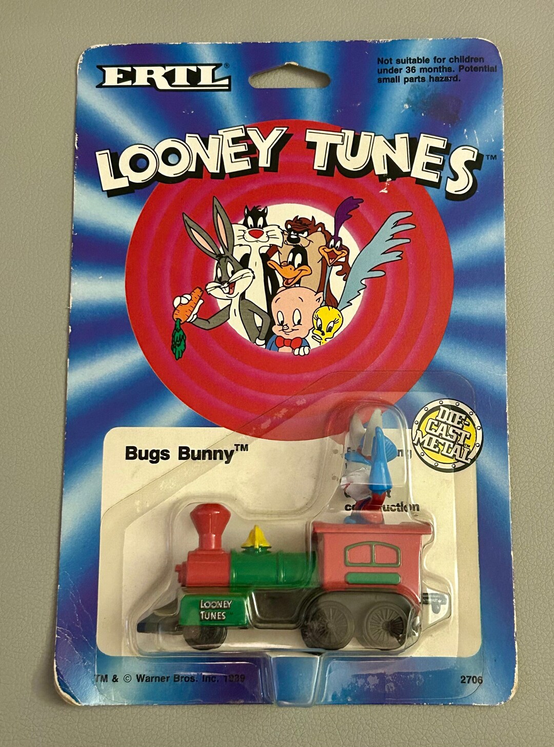 ERTL LOONEY TUNES Bugs Bunny Die Cast Metal Train 1989 Looney Tunes ...
