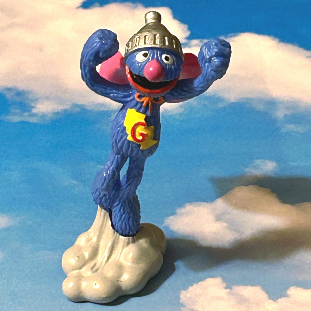 Supergrover Sesame Street Figure 1988 Applause Figurine Grover Cake ...