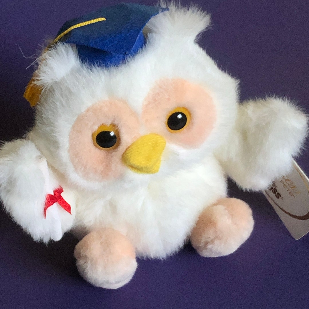 Graduation Owl Plush Toy 1990s Caress Soft Pets by Russ, Graduation ...