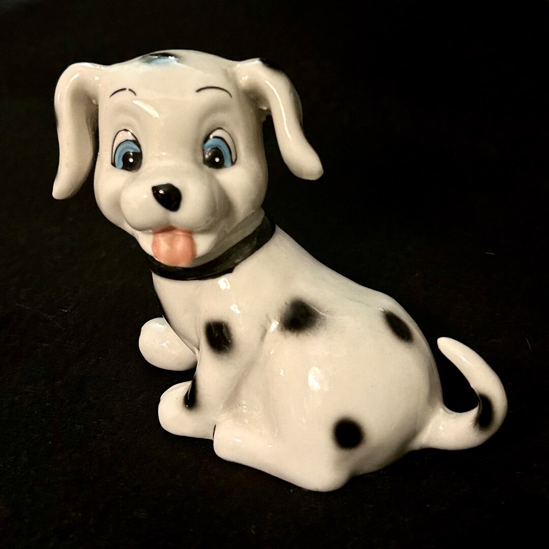 101 Dalmatians Ceramic Figurine Dalmatian Dog With Blue Eyes Vintage ...
