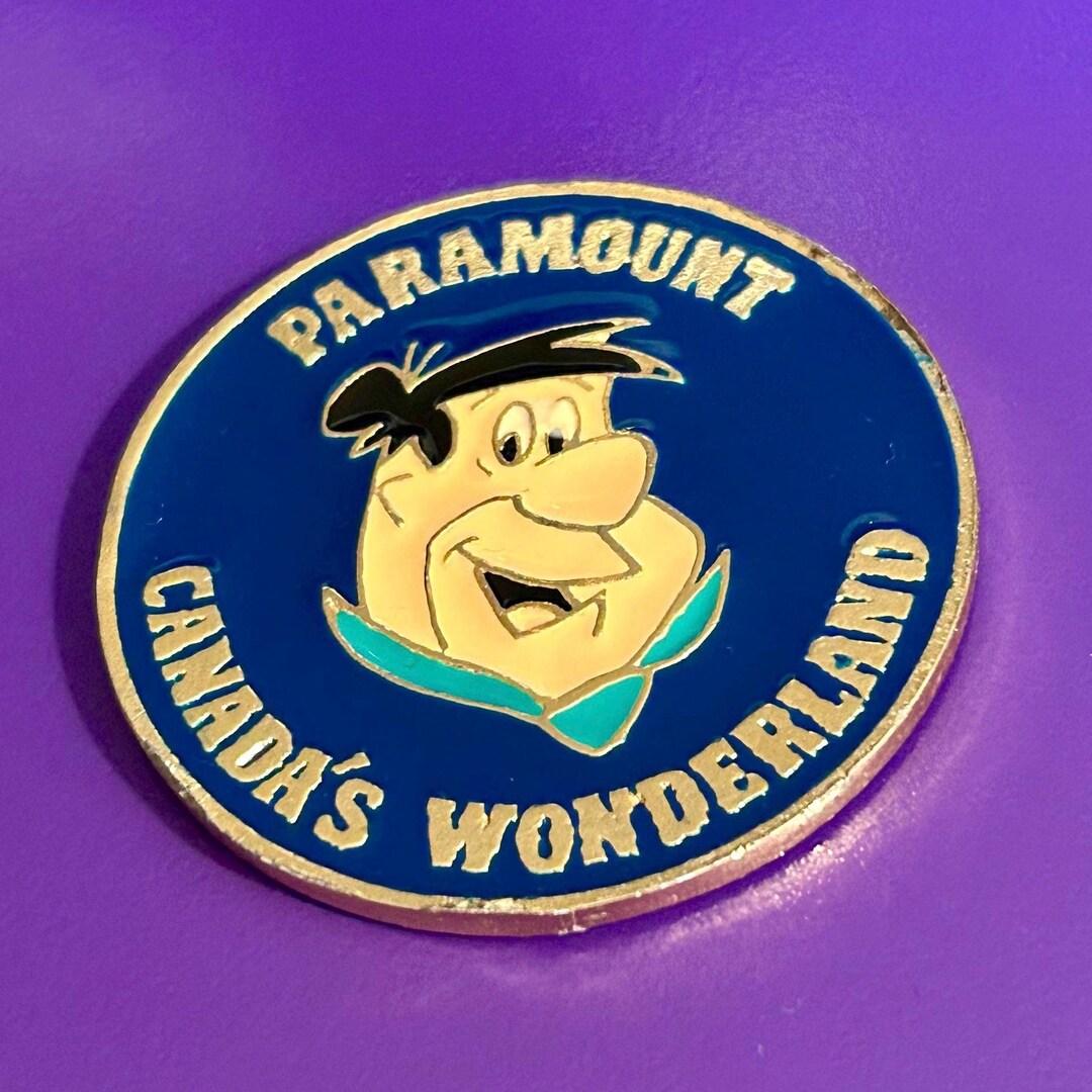 1980s Paramount Canadas Wonderland Fred Flintstones Magnet Gold-tone ...