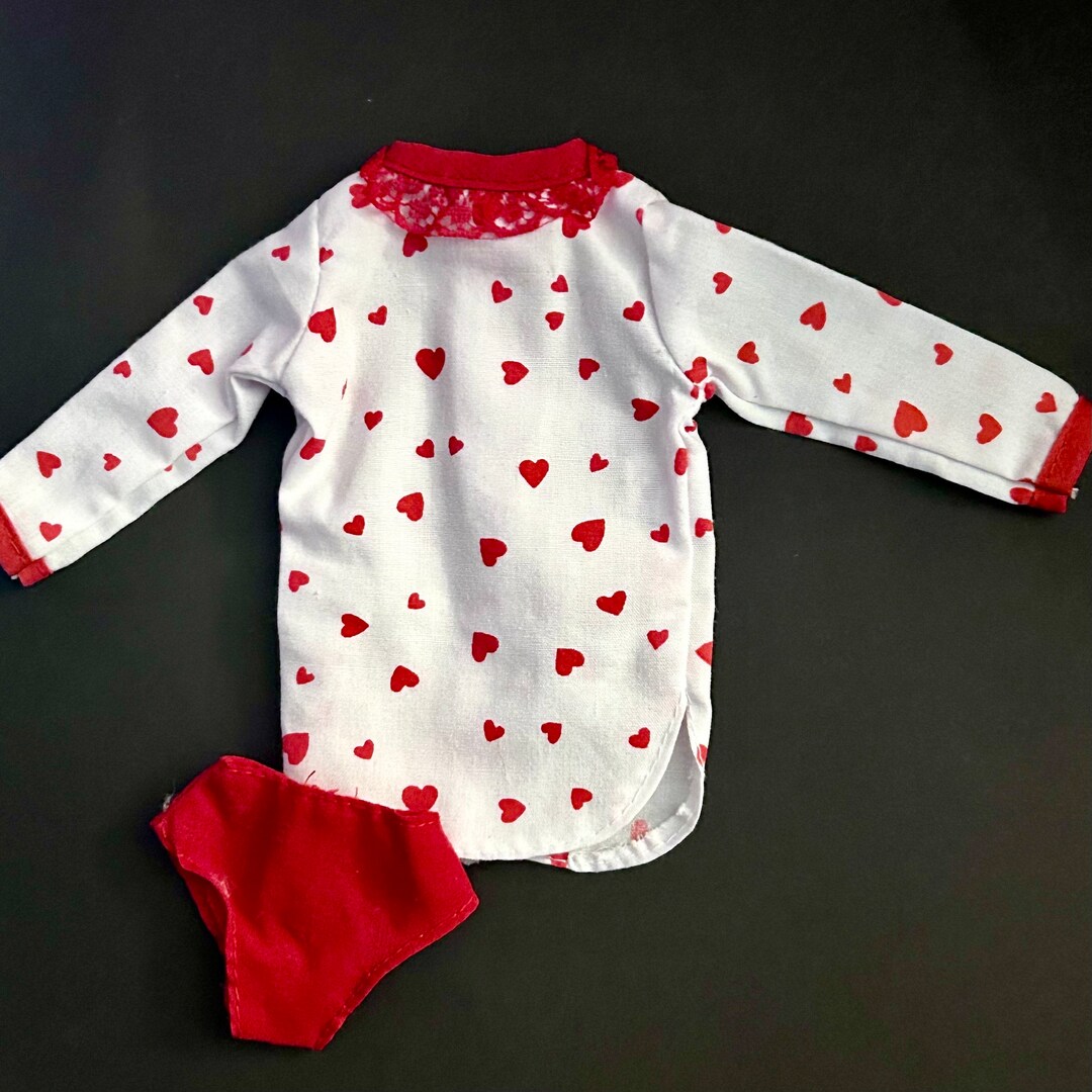 1991 Barbie Fashions Dream Wear Pj’s #661, Red Hearts Pattern, Barbie ...