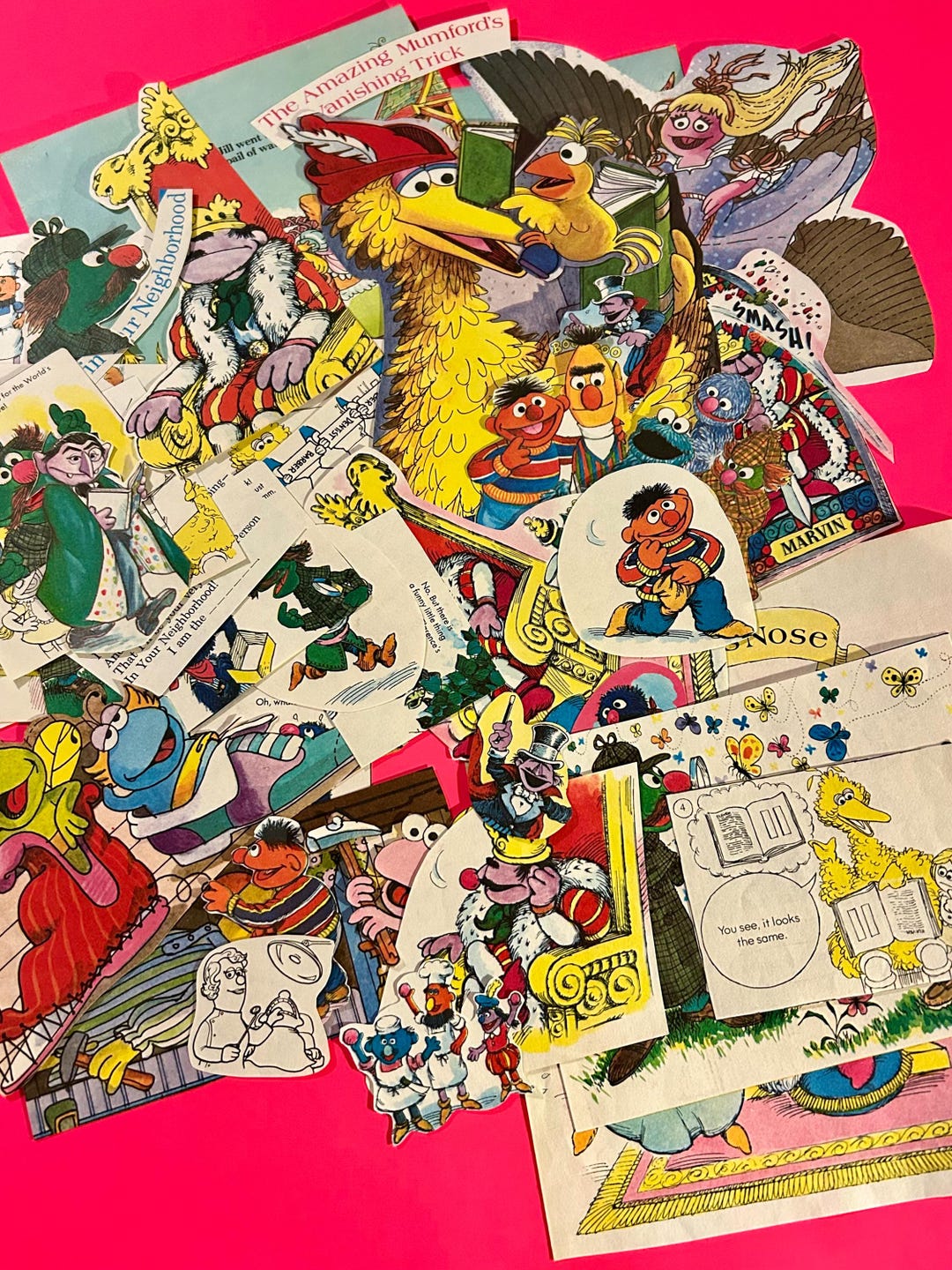 Sesame Street Library Paper Cutouts 1970s Sesame Street Characters ...