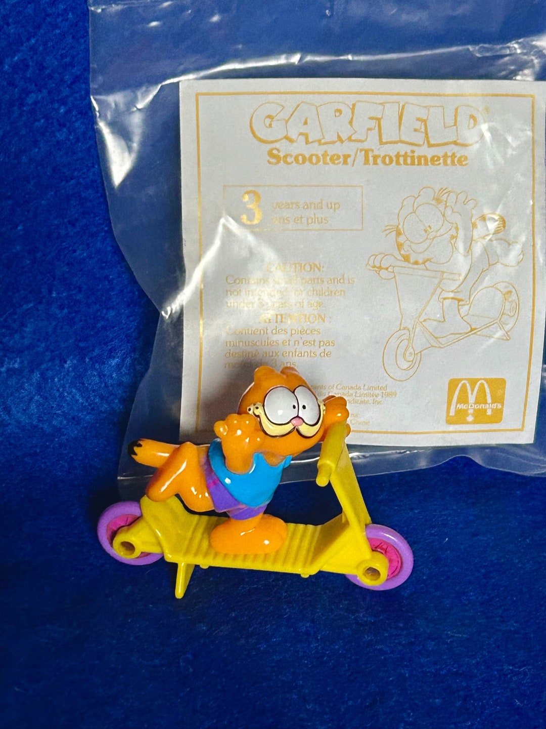 Vintage 1988 Garfield Happy Meal Toy: Scooter, Safari, Skateboard ...