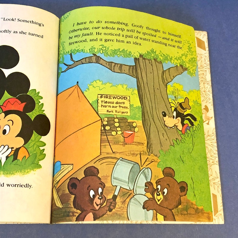 Walt Disney's Mickey Mouse and Goofy the Big Bear Scare - Etsy