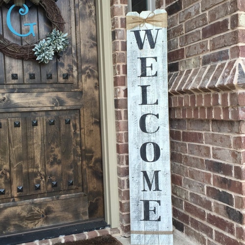 Farmhouse Rustic Welcome Sign Welcome Sign for Front Porch - Etsy