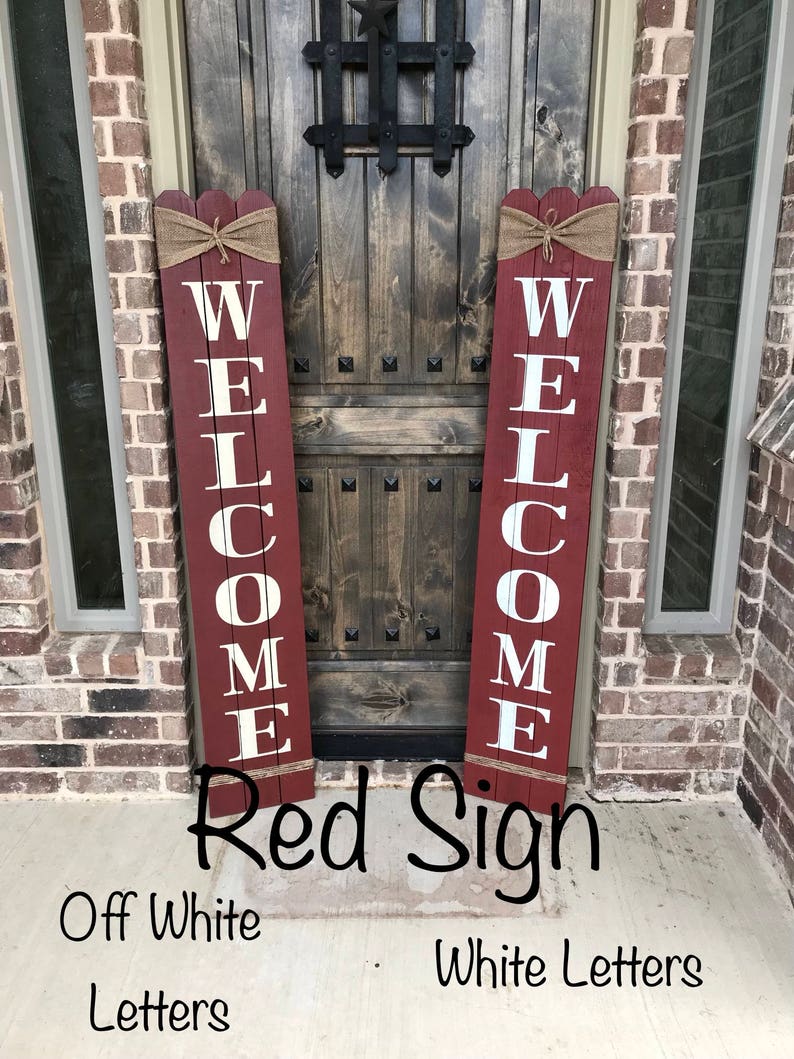 Farmhouse Rustic Wood Welcome Sign Vertical Wooden Welcome - Etsy