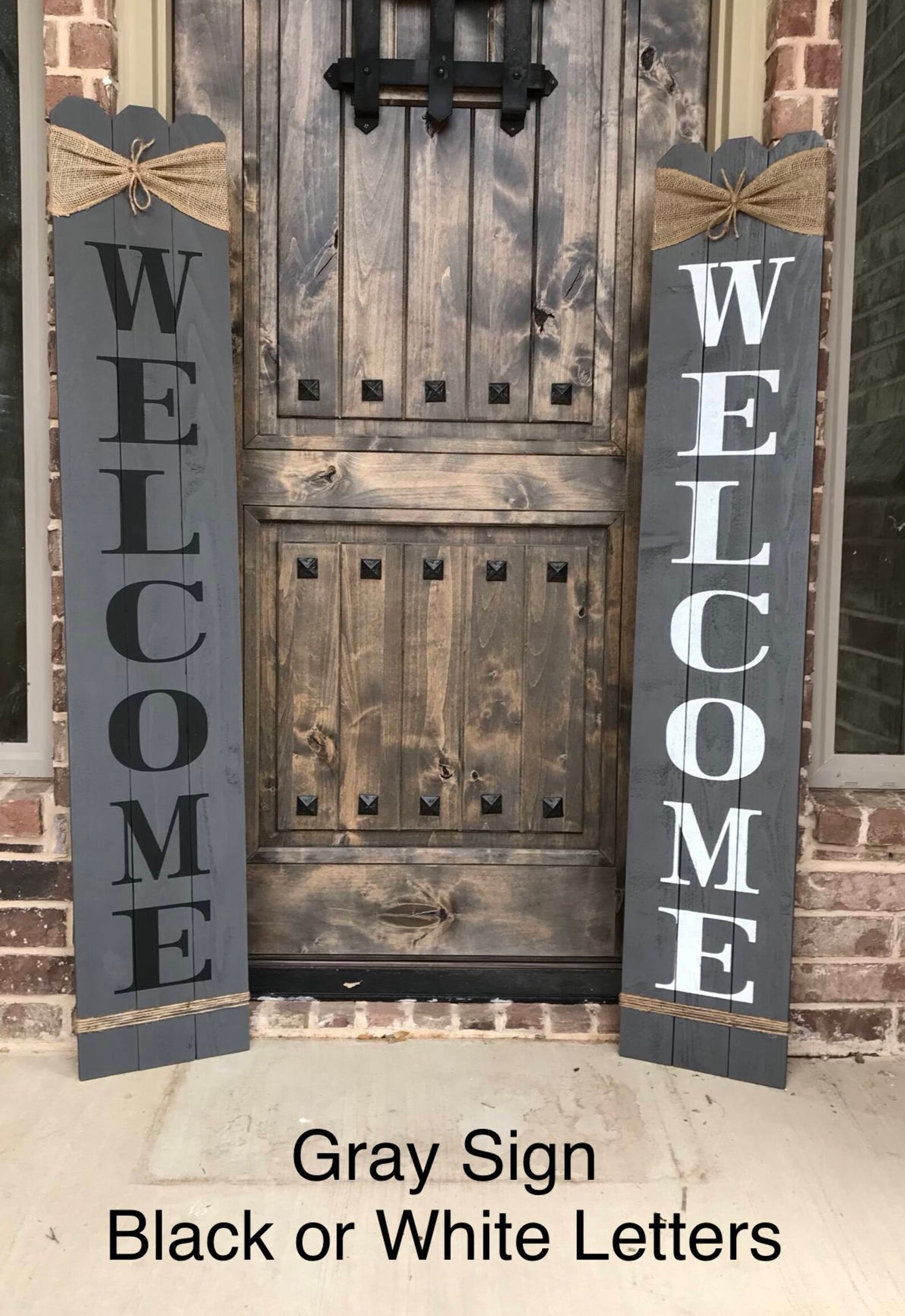Farmhouse Rustic Wood Welcome Sign Vertical Wooden Welcome - Etsy