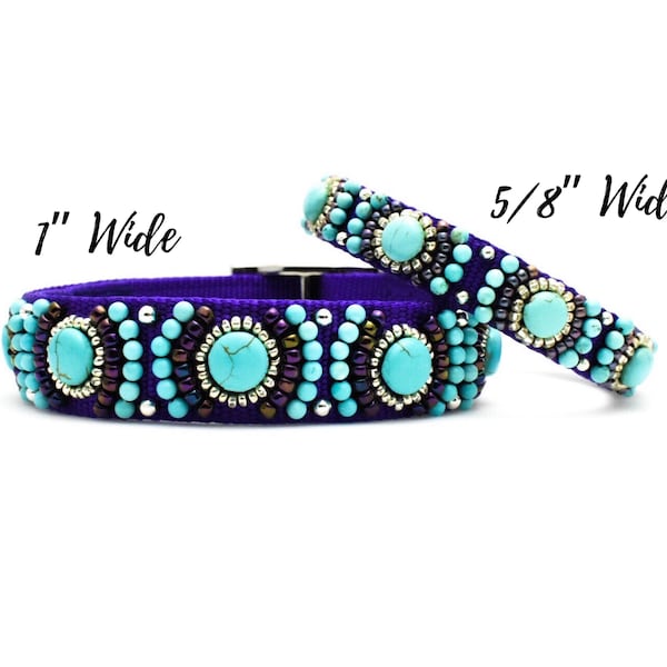 Turquoise Dog Collar - Etsy