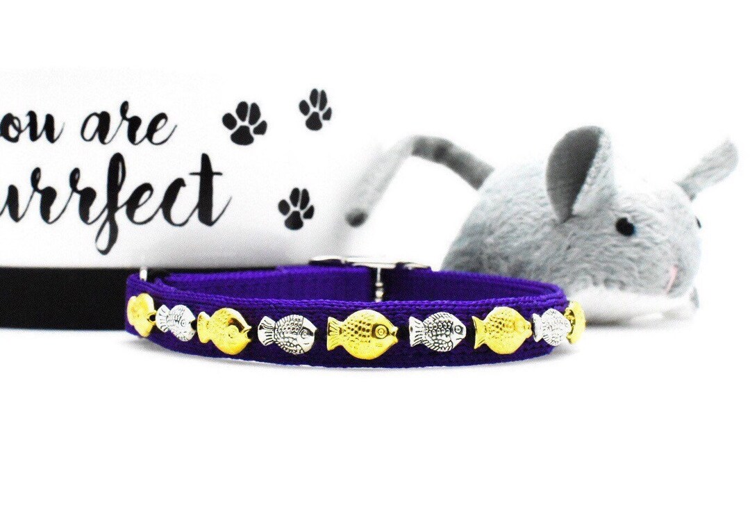 Fish Cat Collar, Fish Kitten Collar, Fancy Cat Collar, Beaded Cat ...