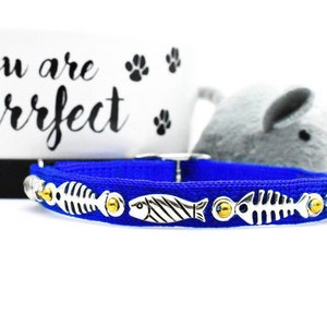 Fish Cat Collar, Fish Bone Cat Collar, Fancy Cat Collar, Boy Cat Collar ...