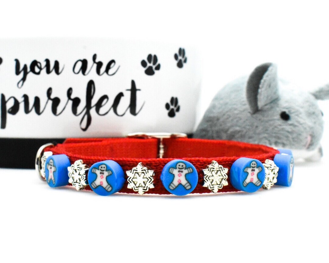 Christmas Cat Collar, Gingerbread Holiday Cat Collar, Winter Snowflake ...