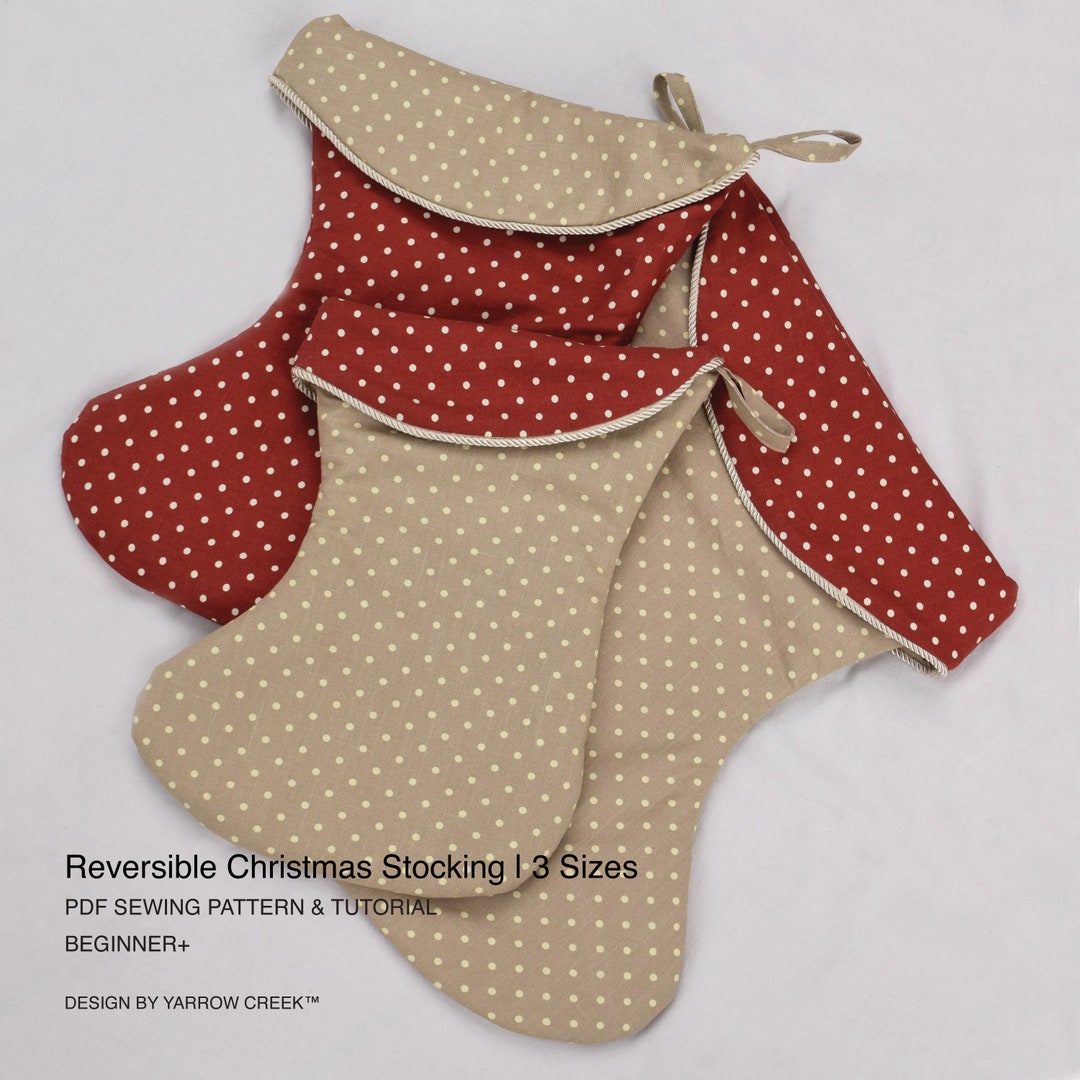 Reversible Christmas Stocking PDF Sewing Pattern | 3 Sizes - Etsy