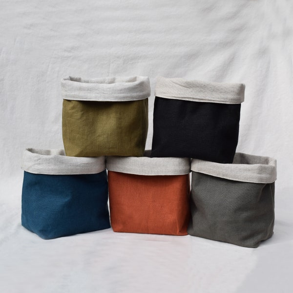 Linen Storage Basket - Etsy