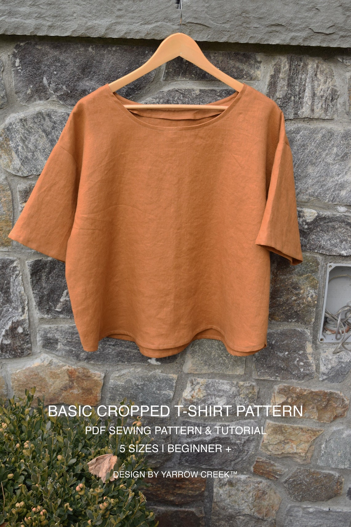 Basic Cropped T-shirt PDF Sewing Pattern 5 Sizes - Etsy