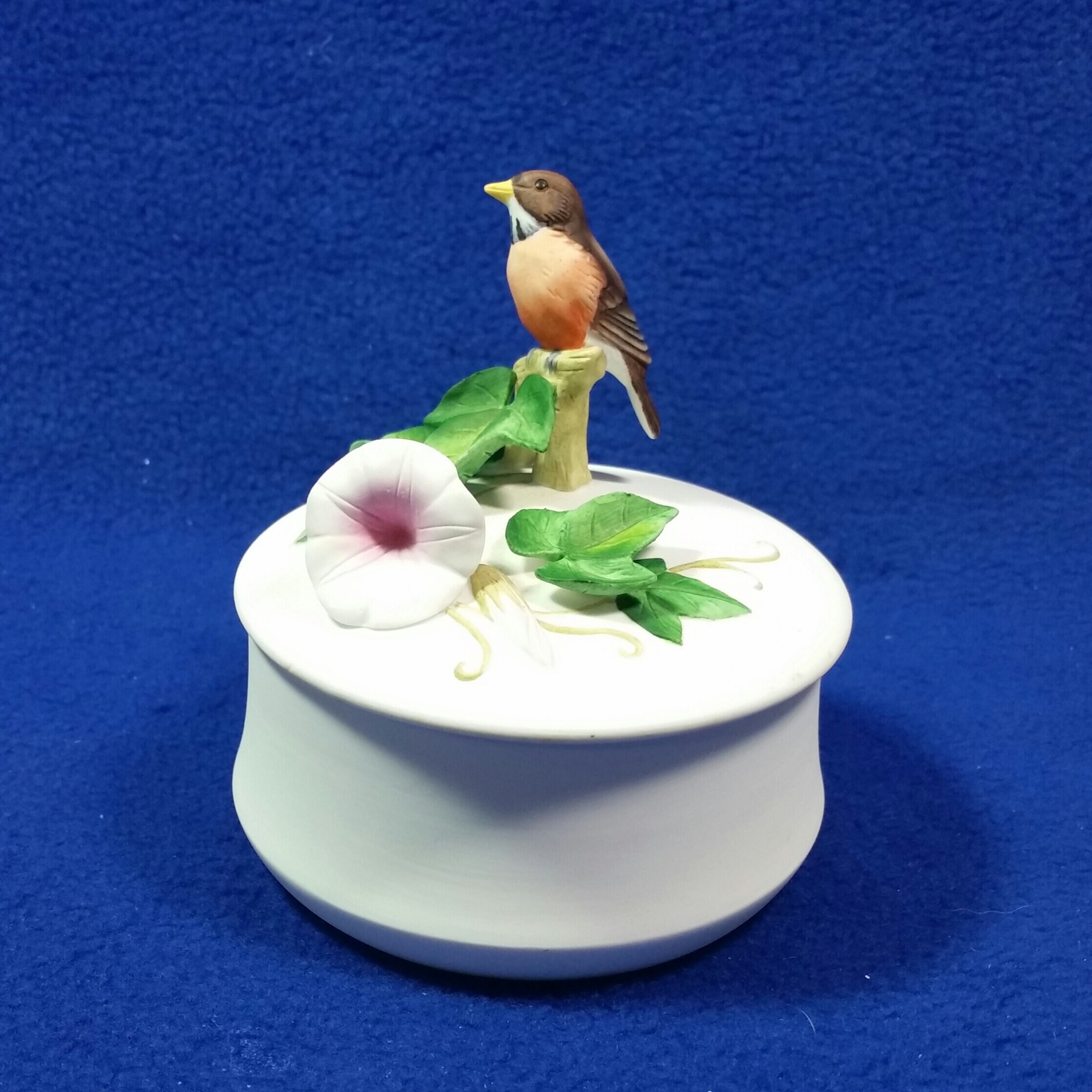 Vintage Otagiri Robin With Morning Glory Trinket Box / Otagiri Trinket ...