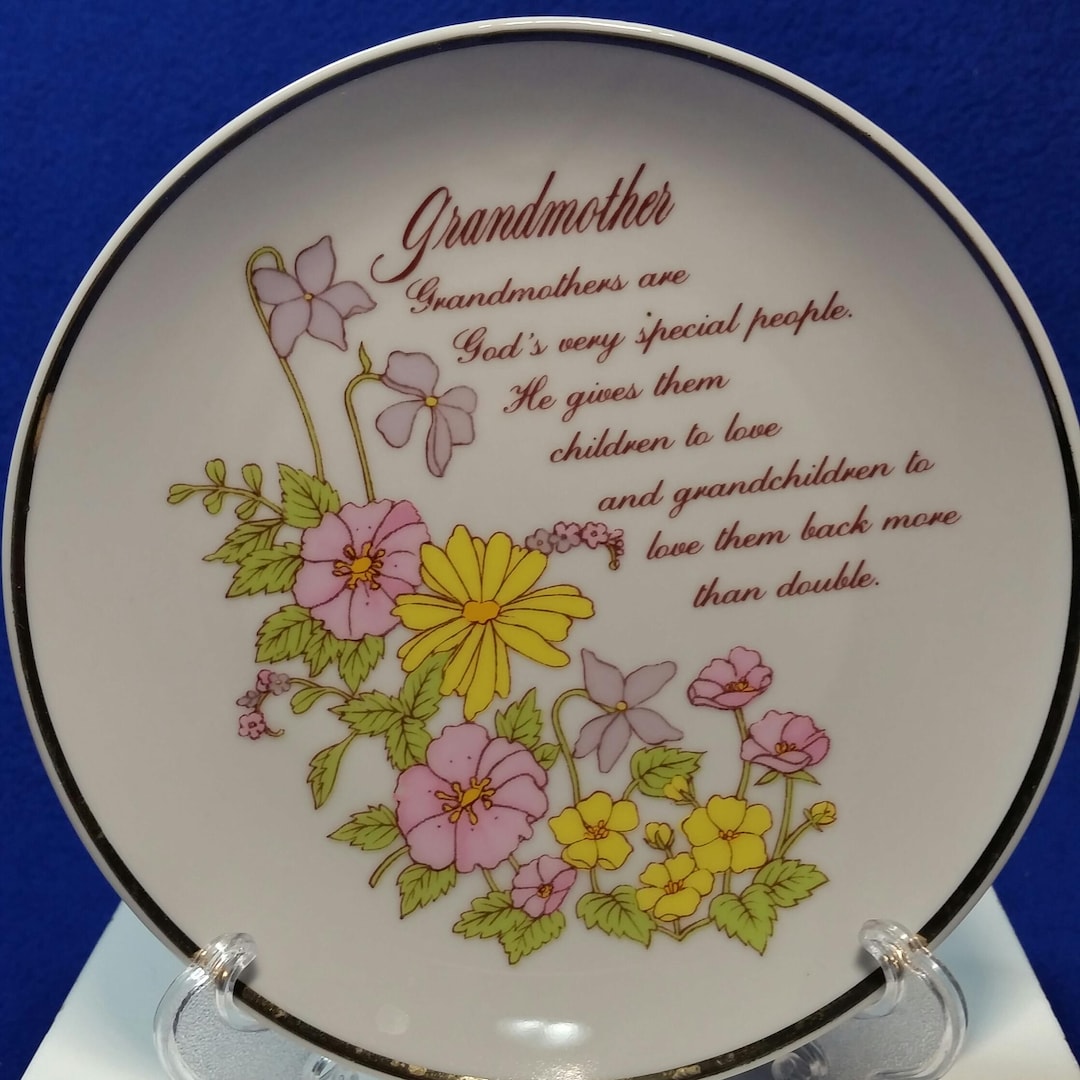 Vintage "grandmother" Wall Hanging Plate / 1960's Decorative Plate ...