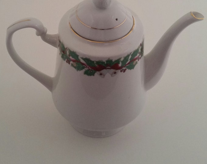 Sango Christmas Holly Teapot/sango 8415/christmas Holly/christmas ...
