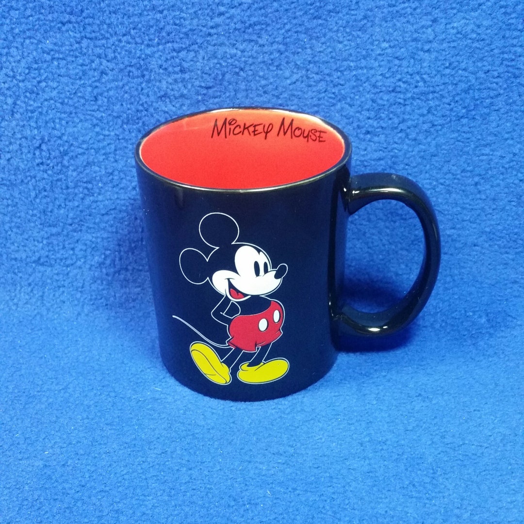 Mickey Mouse Mug / Black and Red Mickey Mouse Coffee Mug / Disney ...