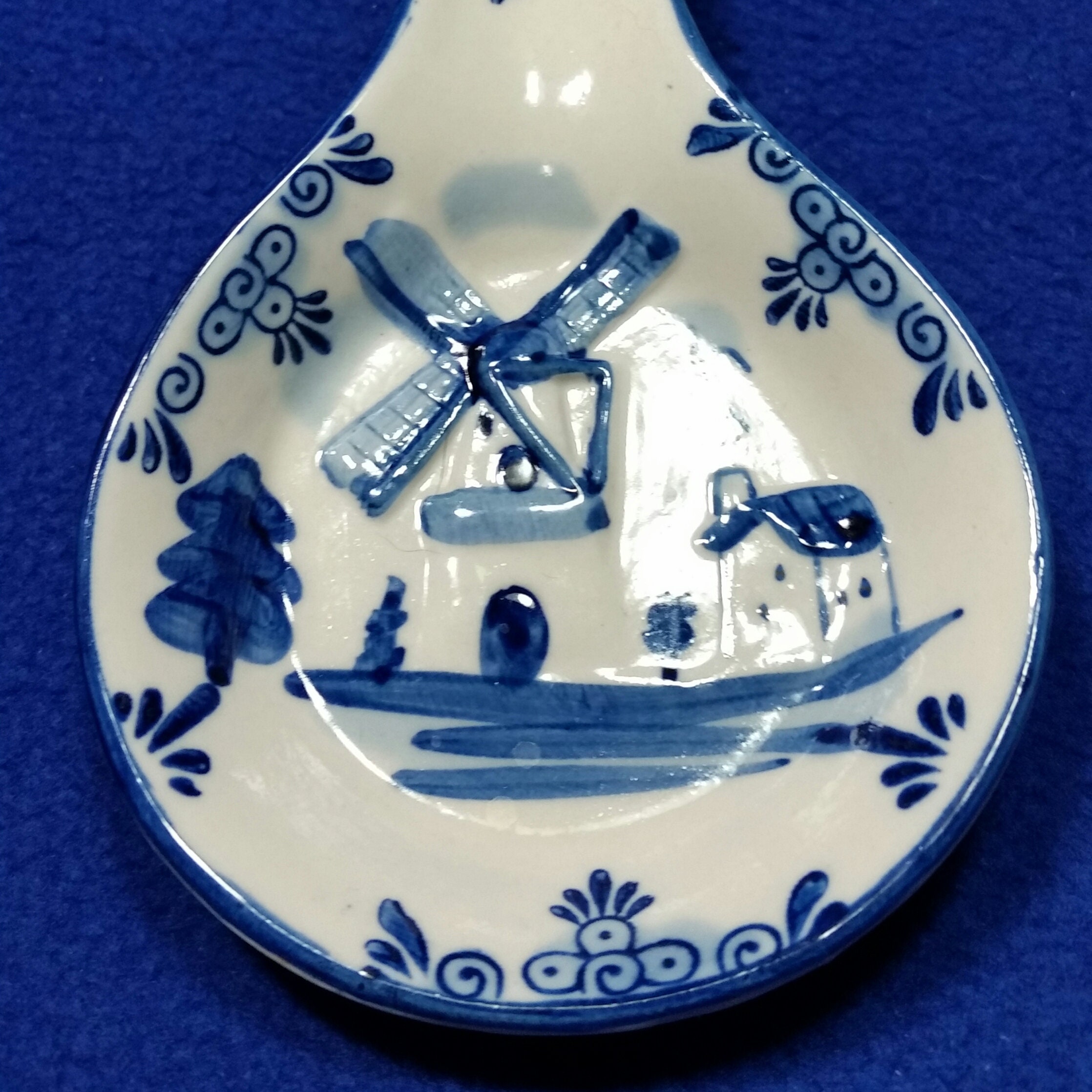 Delft Blue Spoon Rest With Windmill and Teapot on Handle / - Etsy