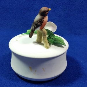 Vintage Otagiri Robin With Morning Glory Trinket Box / Otagiri Trinket ...