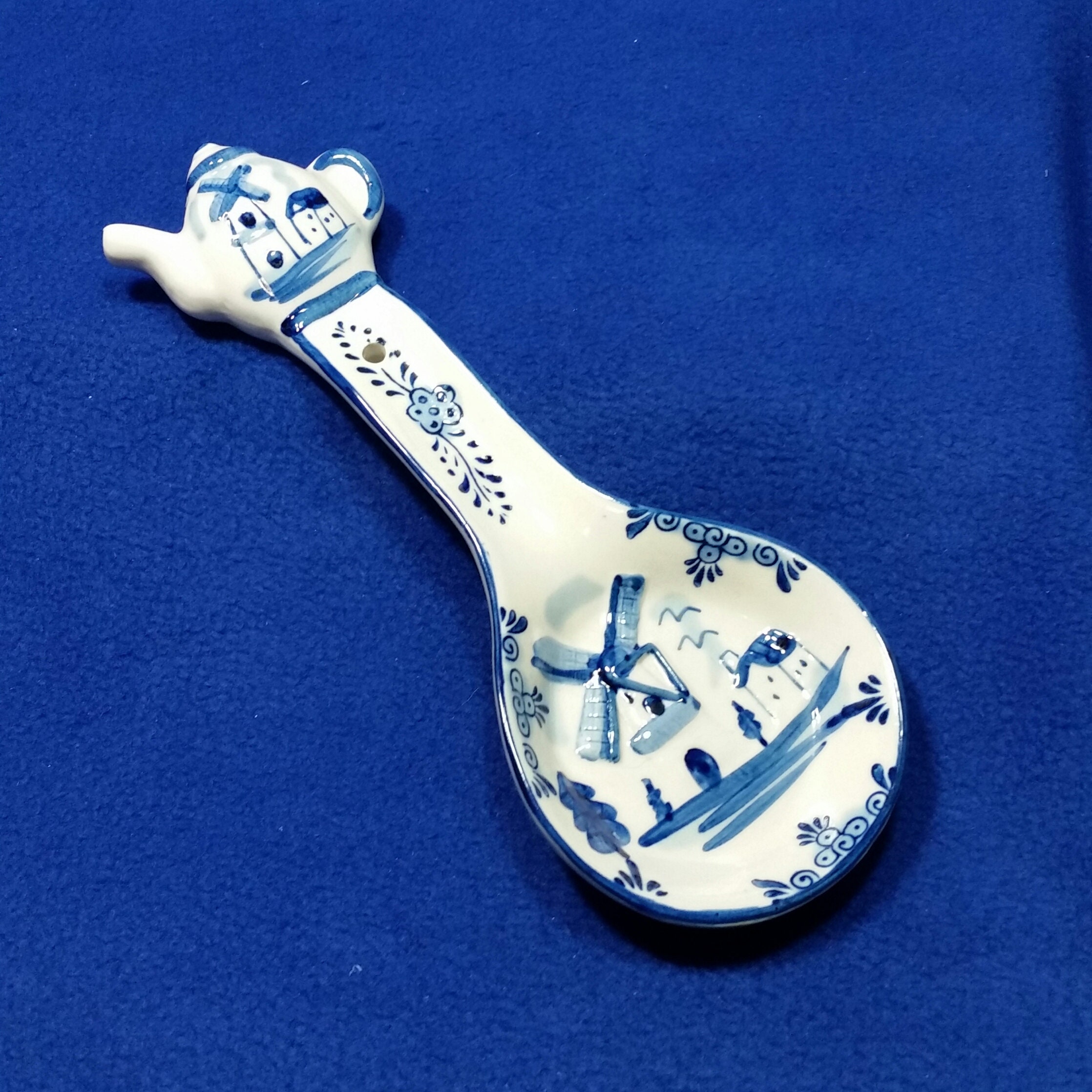 Delft Blue Spoon Rest With Windmill and Teapot on Handle / - Etsy